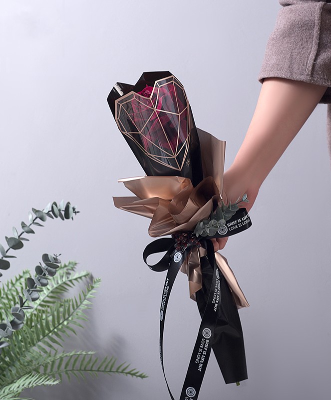 Pack of 20-Single Rose Sleeve, Black – Unikpackaging