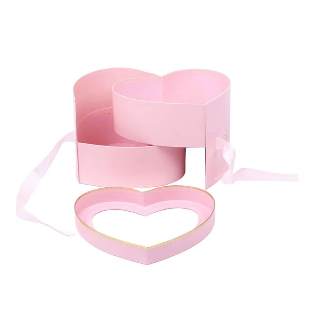 Double Layered Heart Shaped Flower/Gift Boxes with Plastic Liner – Size ...