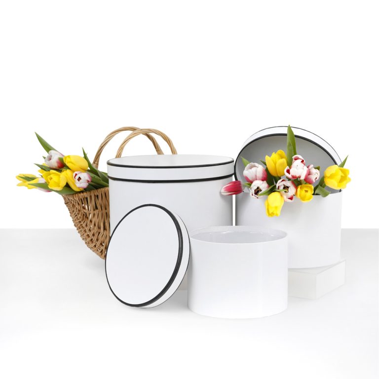 Set of 3, Round Flower Boxes, Plastic Liner, Various Colors | W738 ...