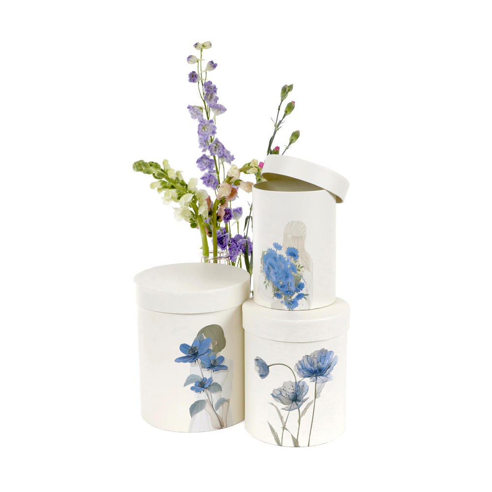 Set of 3, Round Boxes for Unique Flower/Gift Arrangements, Lolita ...