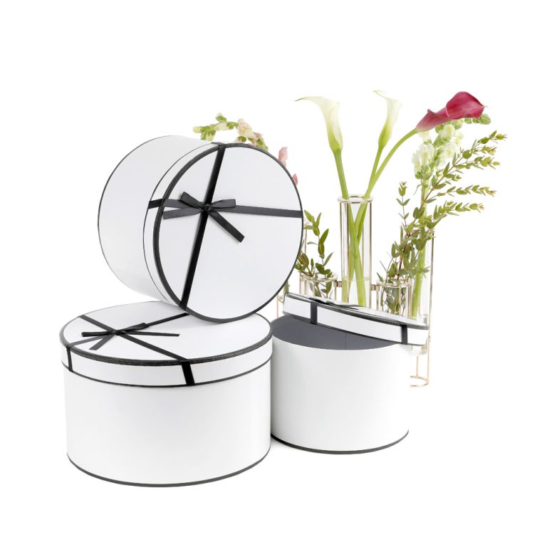 Set of 3 Round Flower/Gift Boxes with Bow Detail, Premium Quality, For ...