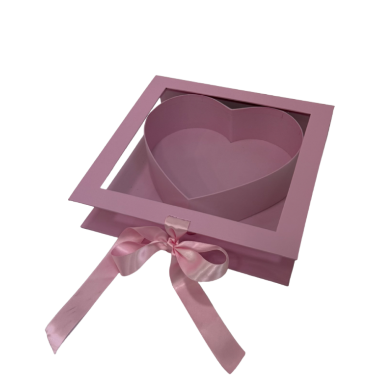 Square Box with Clear Window and Heart Insert, Various Colors | W183 ...