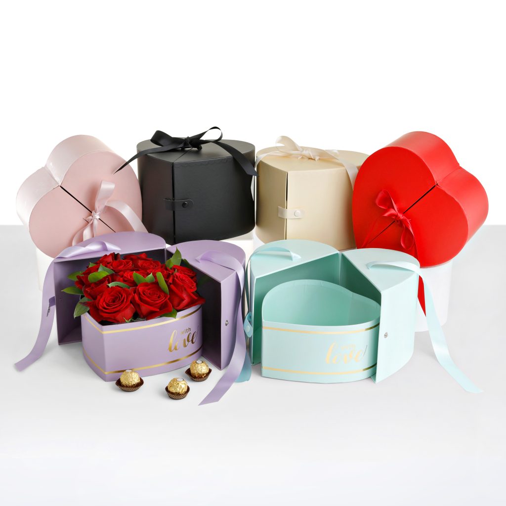 Surprise Heart Box with Ribbon for Luxury Flower/Gift Arrangements ...