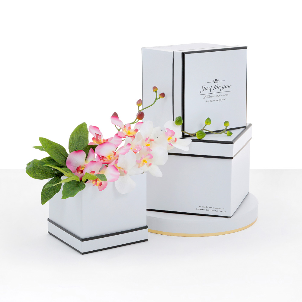 Set of 3, Square Flower/Gift Boxes with Lids – Various Colors | W978 ...