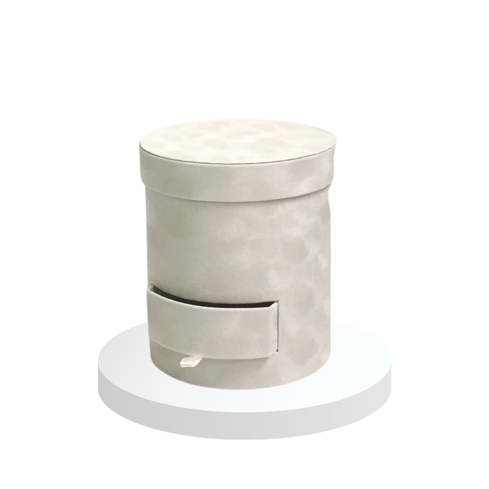 Velvet Box with Surprise Drawer, Various Colors, 6.7″ dia. x 7.9″, W778 ...